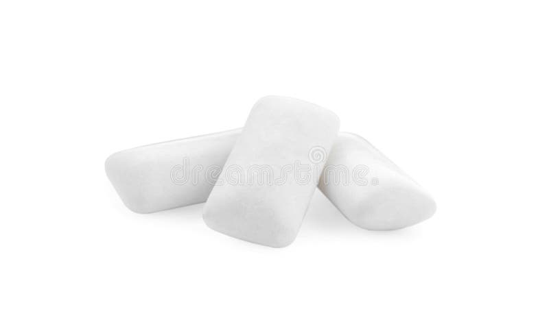 Three Chewing Gum Pieces on White Background Stock Image - Image of ...