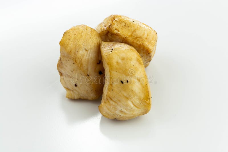 Chicken Cubes Isolated, Front View Stock Image - Image of background ...