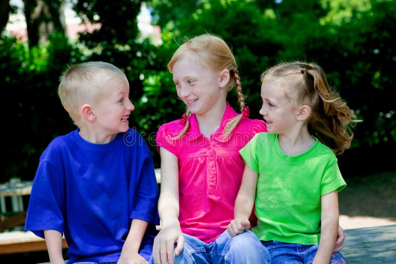 Three Children stock image. Image of laughter, childhood - 10103355