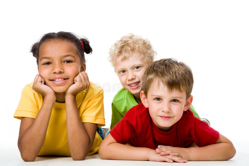Three children stock image. Image of people, portrait - 10409387