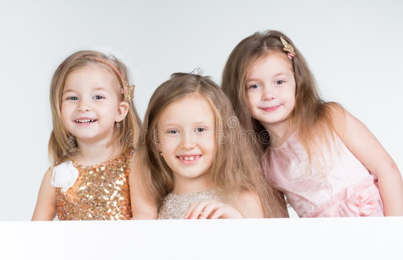 Three Children girl stock photo. Image of girls, family - 81765832
