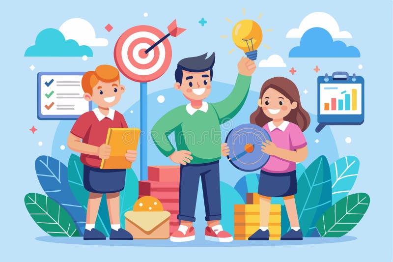 Three Children Work Together on Shared Goals, Showcasing Creativity and ...