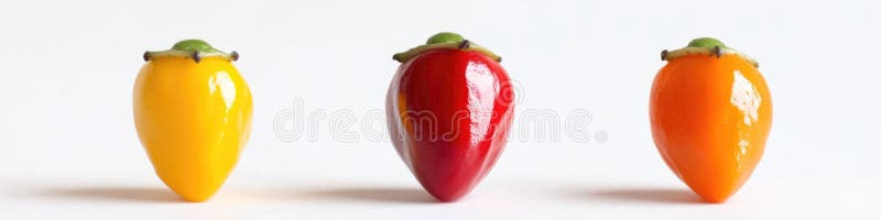 Three Chili Peppers Sit Side by Side on a White Surface Stock Photo - Image of south, jalapeno ...