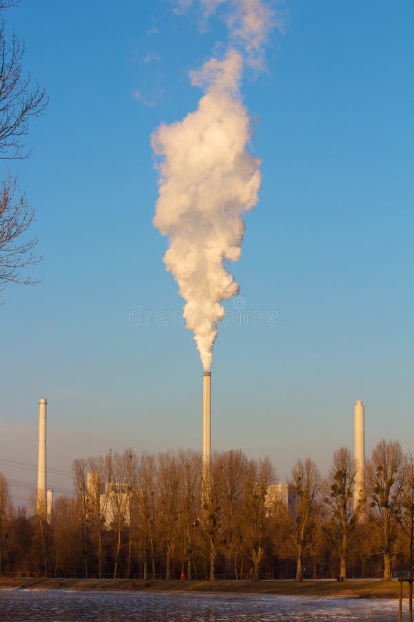 Three chimneys stock image. Image of german, smog, germany - 27272817