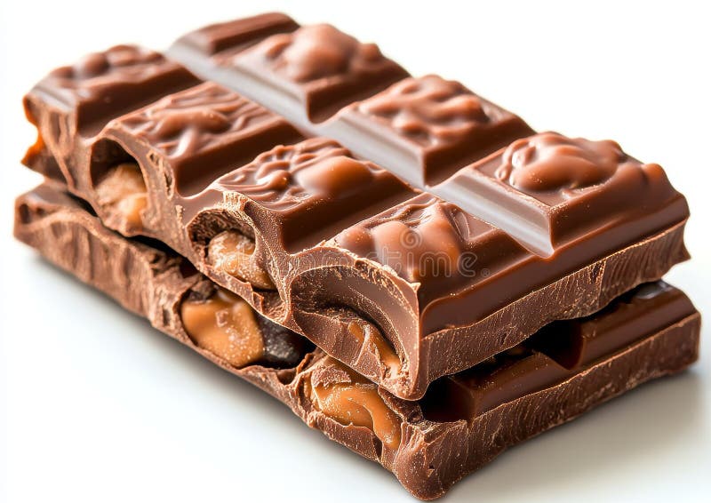 Three Chocolate Bar Pieces Stacked One Atop the Other Stock Image ...