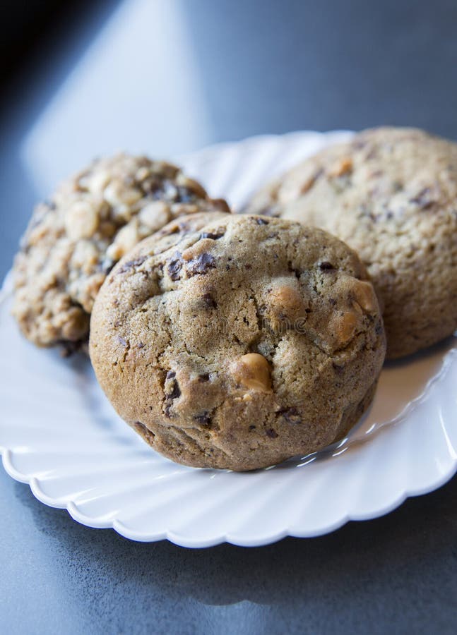 Three Chocolate Chip Cookies Stock Image - Image of chip, dessert: 24812561