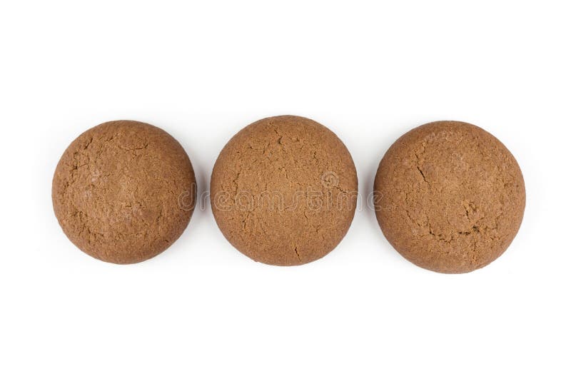 Three Chocolate Cookies Isolated on White Stock Photo - Image of ...