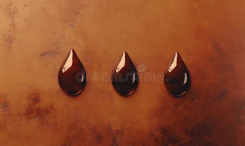Three Chocolate Drops are on a Brown Surface Stock Illustration ...