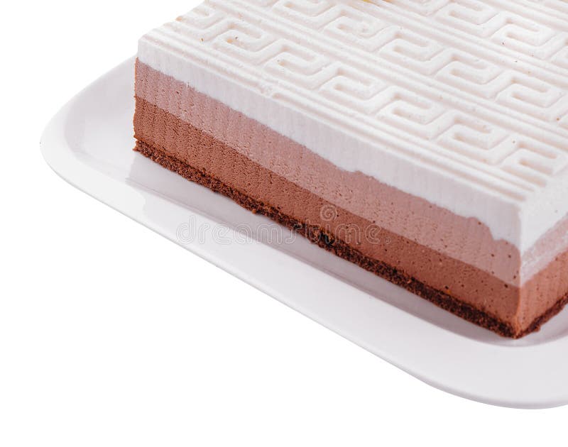 Three Chocolate Mousse Cakes Close Up Stock Image - Image of dark ...