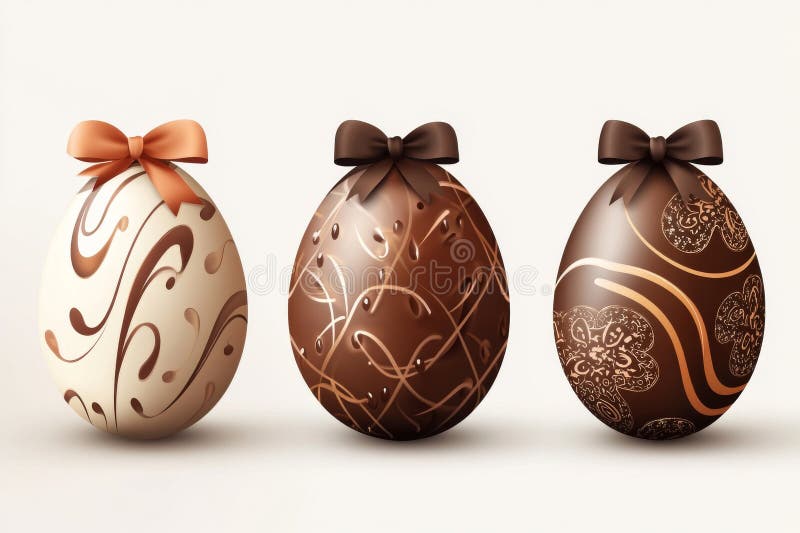 Three Chocolate Truffles, Each Tied with a Red Bow and Decorated with ...