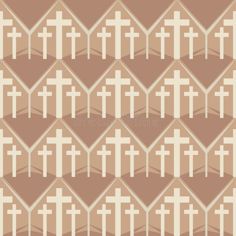 Three Christian Crosses Background, Repeating Pattern Stock Vector ...