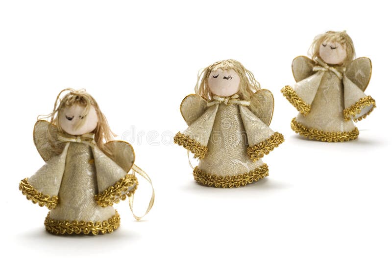 Three Christmas angels stock photo. Image of figurine - 6206216