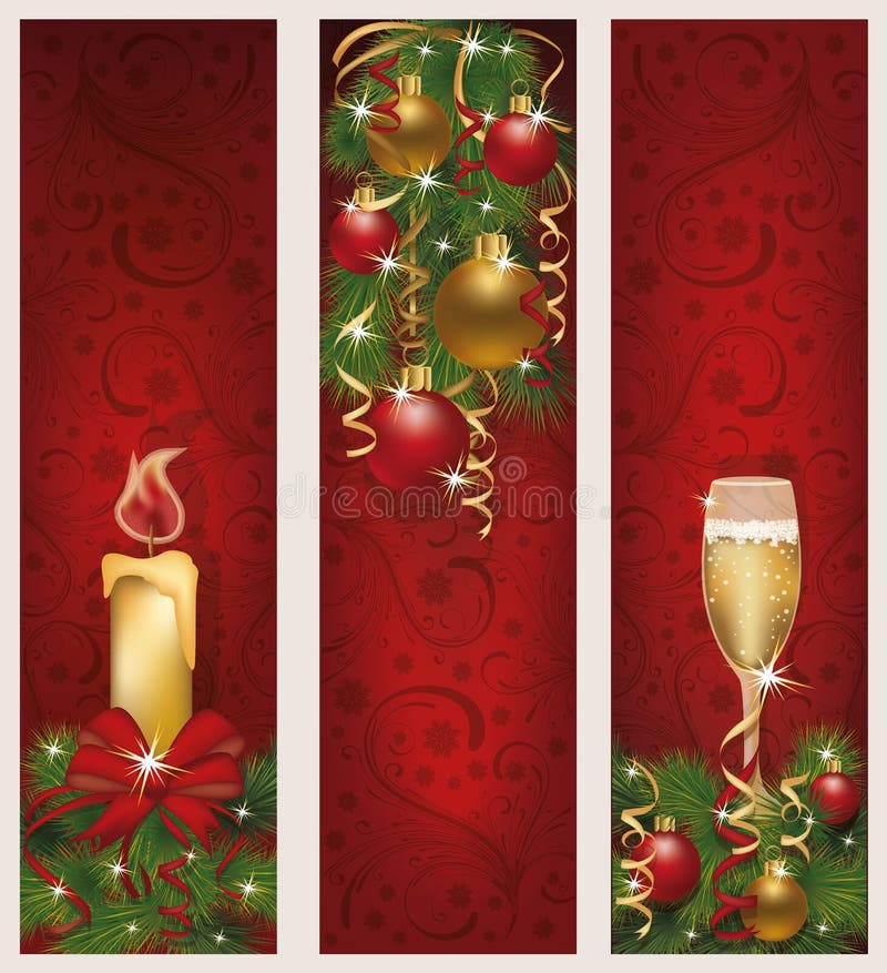 Two Fire Banners 2015 New Year Stock Vector - Illustration of merry ...