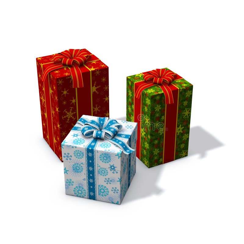 Three christmas presents stock illustration. Illustration of claus ...