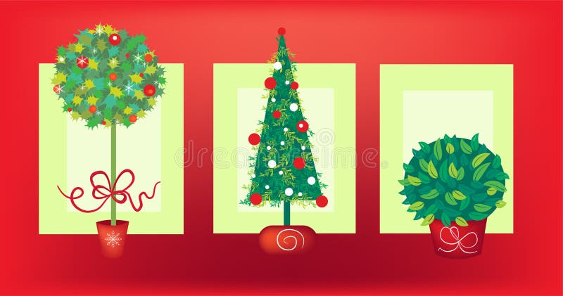 Three Christmas tree stock illustration. Illustration of xmas - 3284874