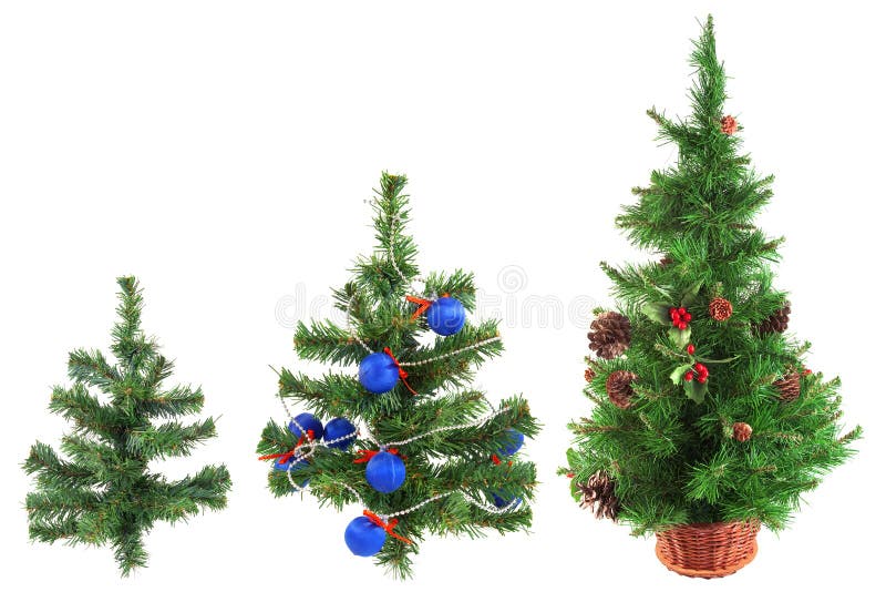 Three Christmas trees stock image. Image of silver, decorative - 28290955