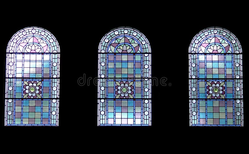 Three church windows stock image. Image of frame, three - 843475