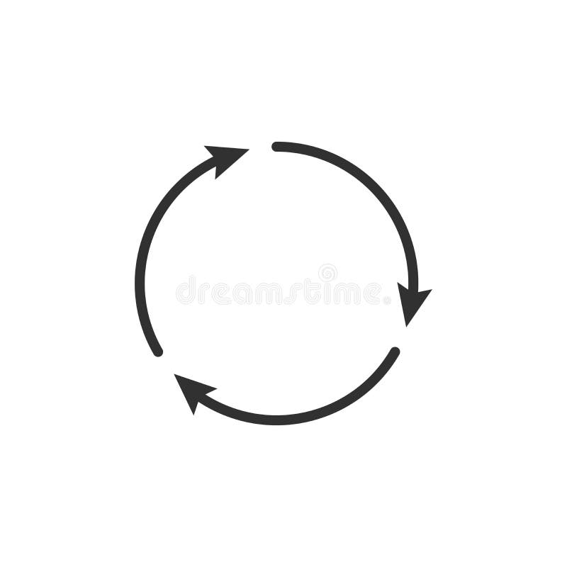 Three Circle Clockwise Arrows Black Icon. Vector Illustration Isolated ... Three Circle Clockwise Arrows Black Icon. Vector Illustration Isolated ...