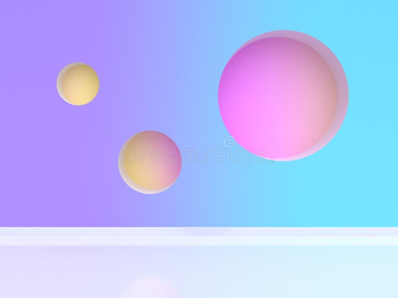 Three Circle Shape Pink Tilted Corner Soft Pink Background Minimal ...