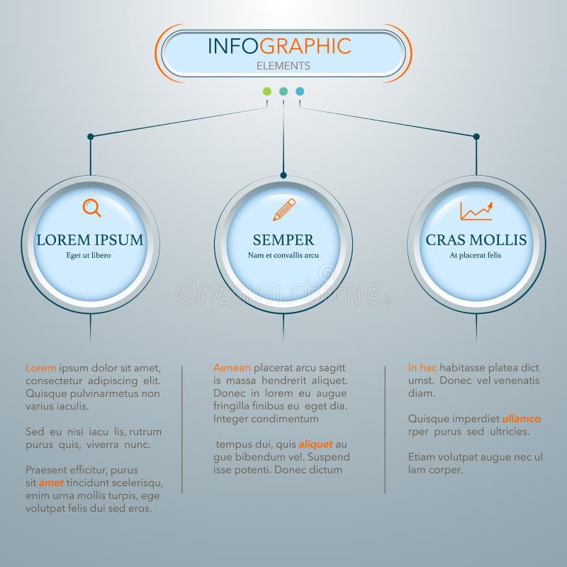 Three Circle Options or Steps Pattern Stock Vector - Illustration of ...