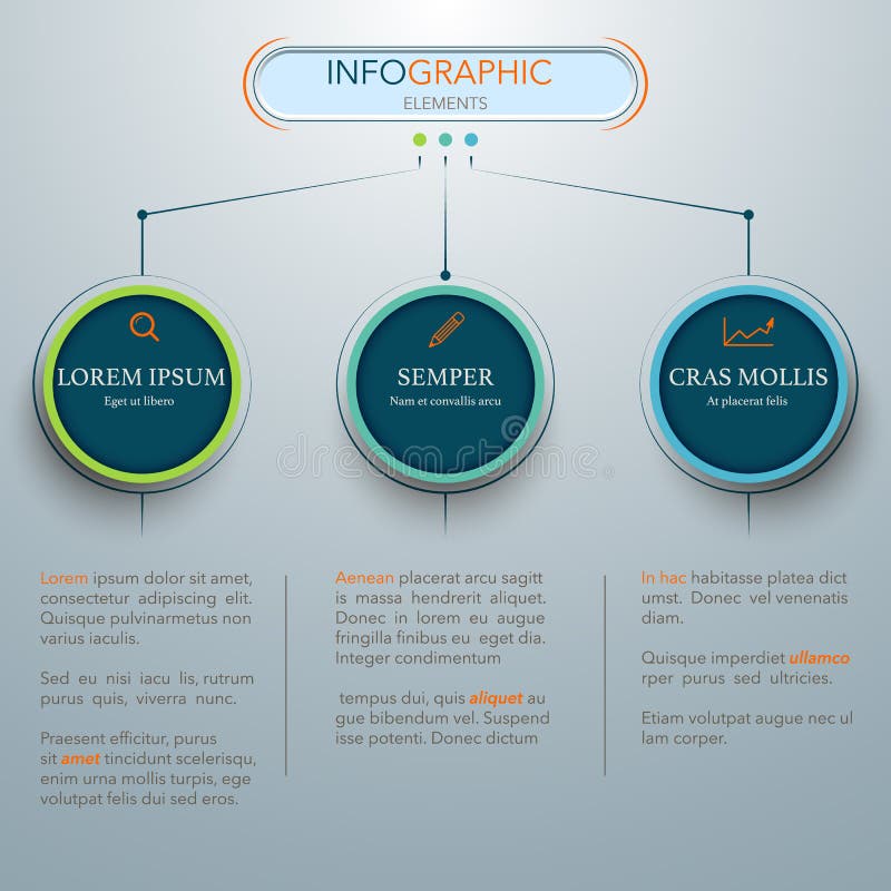 Three Circle Options or Steps Pattern Stock Vector - Illustration of ...