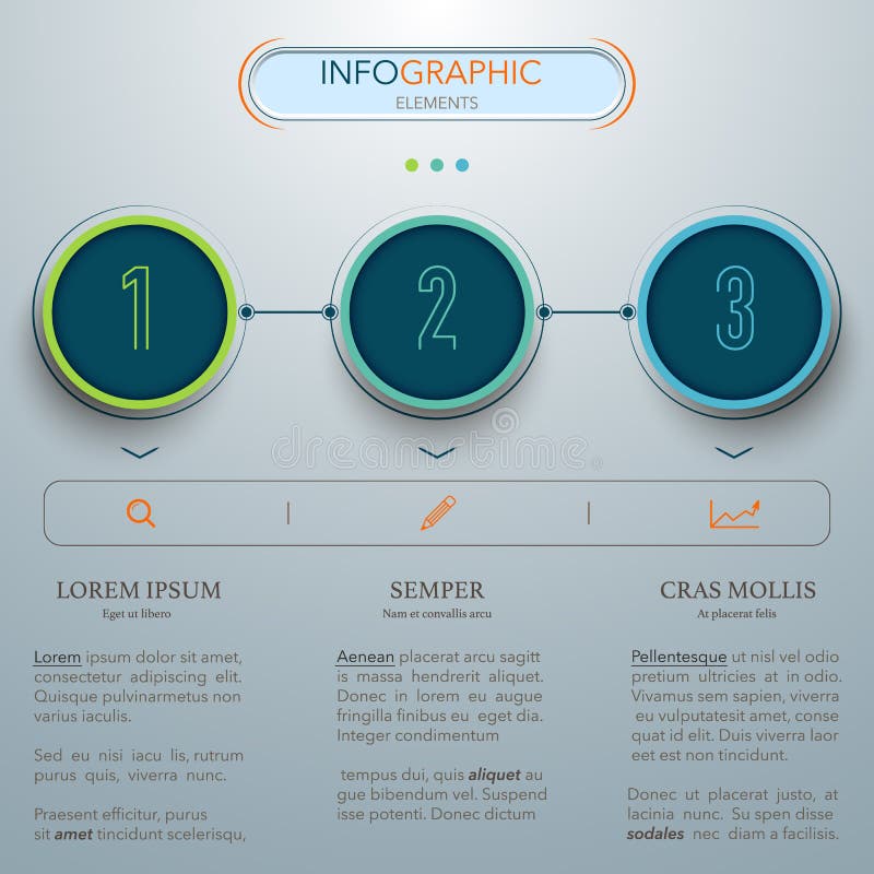 Three Circle Options or Steps Pattern Stock Vector - Illustration of ...