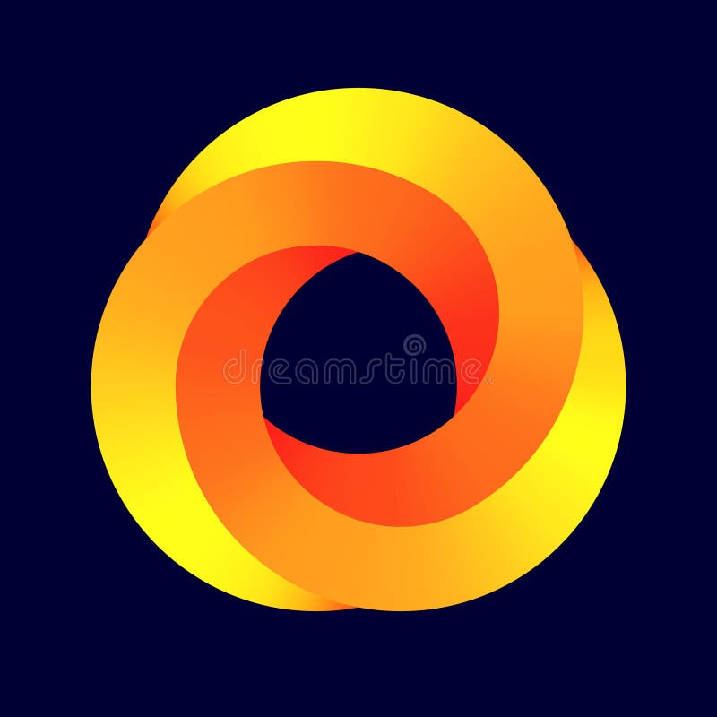 Three Circles in Impossible Figure. Complexity Geometric Illusion in ...