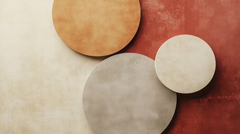 Three Circular Shapes on a Textured Background Stock Illustration ...