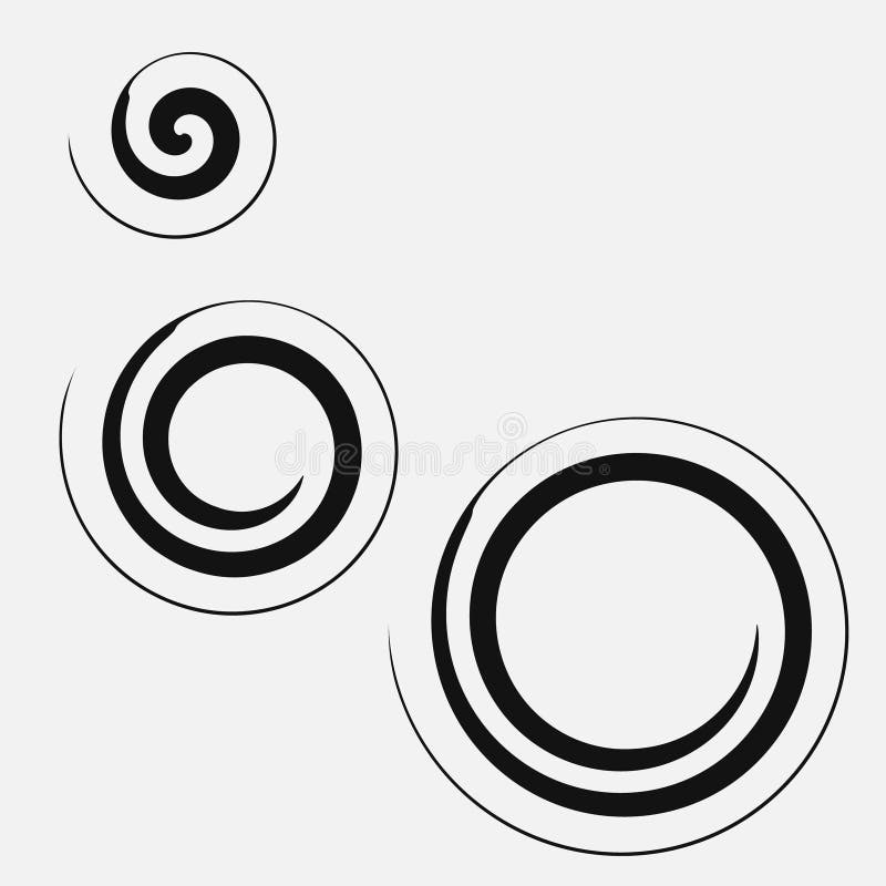 Three Circular Spirals of Different Sizes. Vector Logo Symbol Stock ...