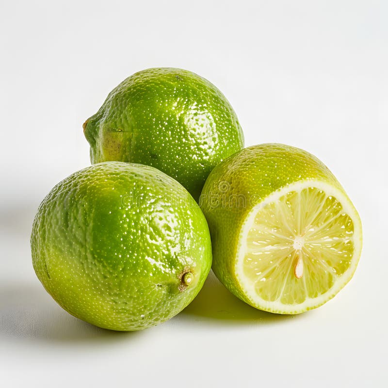 Three Citruses Stacked on White Surface Rangpur, Sweet Lemon, and Meyer ...