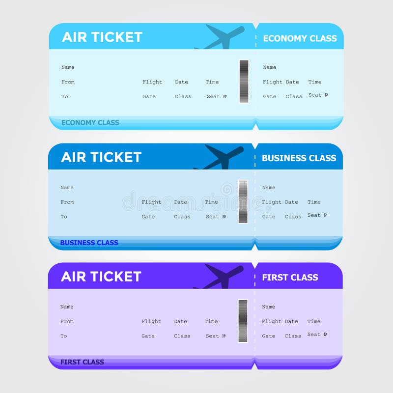 Blank Flight Airline Ticket Stock Vector - Illustration of airport ...