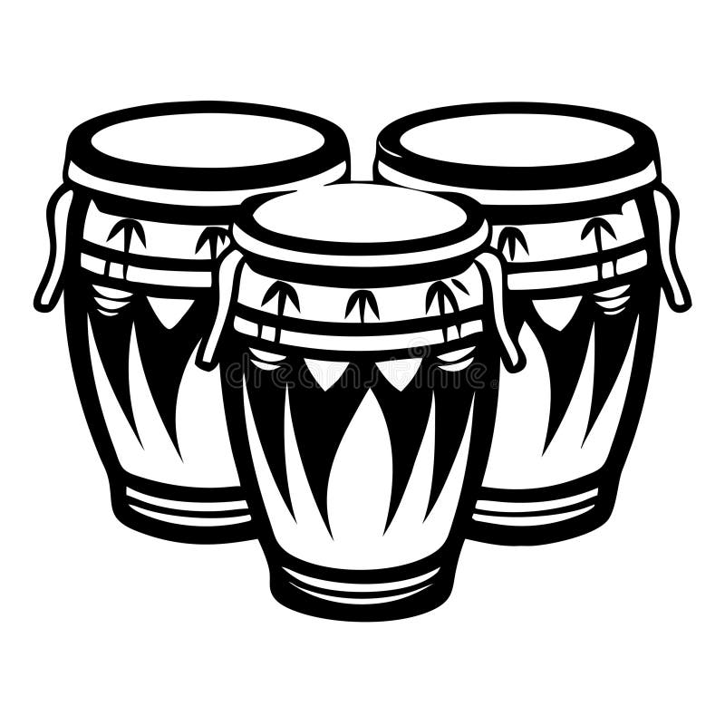 Three Classic Conga Drums Vector Design for Music Themes and Creative ...