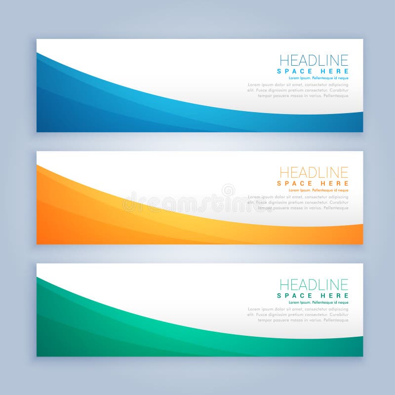 Business Banners Set of Three Professional Headers Stock Vector ...