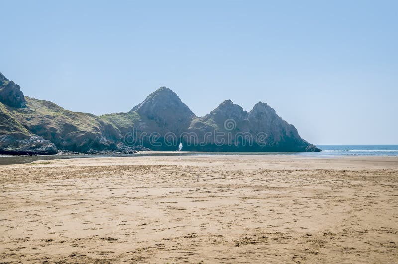 The Three Cliffs of Three Cliffs Bay, Gower Peninsula, Swansea, South ...