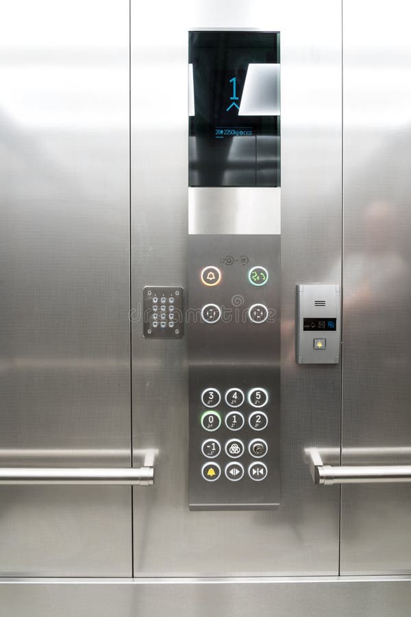 Three Close Elevator in the Hall Stock Photo - Image of closed, metal ...