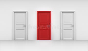 Three closed doors stock illustration. Illustration of door - 18864307