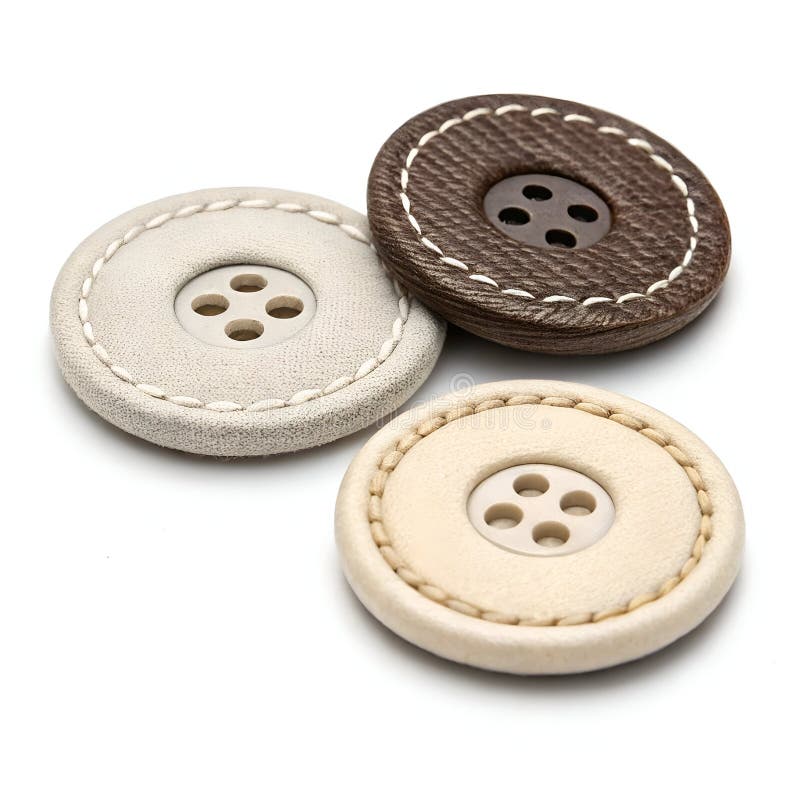 Three Cloth Buttons Isolated on White Background Stock Illustration ...