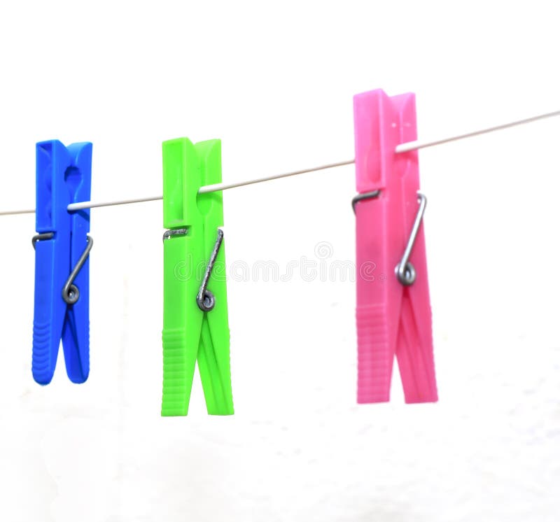 Laundry Pins stock photo. Image of work, home, colourful - 12068714