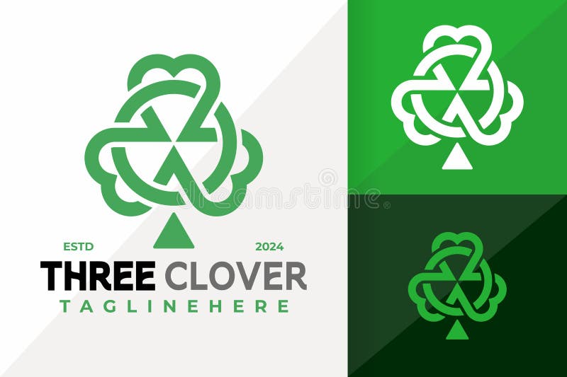 Three Clover Leaves Logo Icon Vector Design. Creative Simple Logos ...