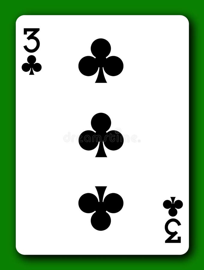 3 Three of Clubs Playing Card with Clipping Path To Remove Background ...