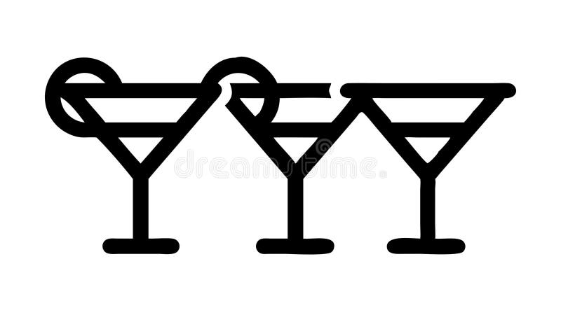 Three Cocktail Glasses. Celebration, Party, Drinks, Vector Design ...