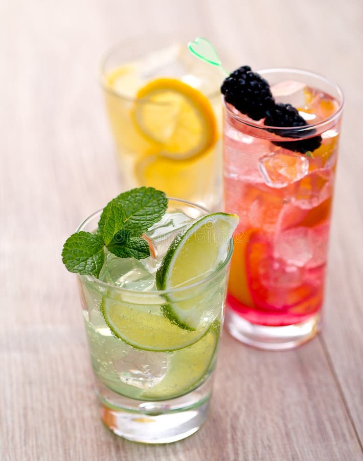 Three cocktails stock photo. Image of cocktail, cube - 37998890