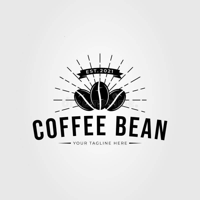 Three Coffee Bean or Vintage Coffeehouse Logo Vector Illustration ...