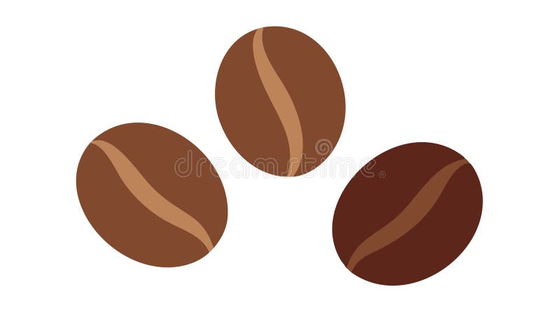 Three Coffee Beans Icon, Beverage Ingredient and Cafe Symbol , Vector ...