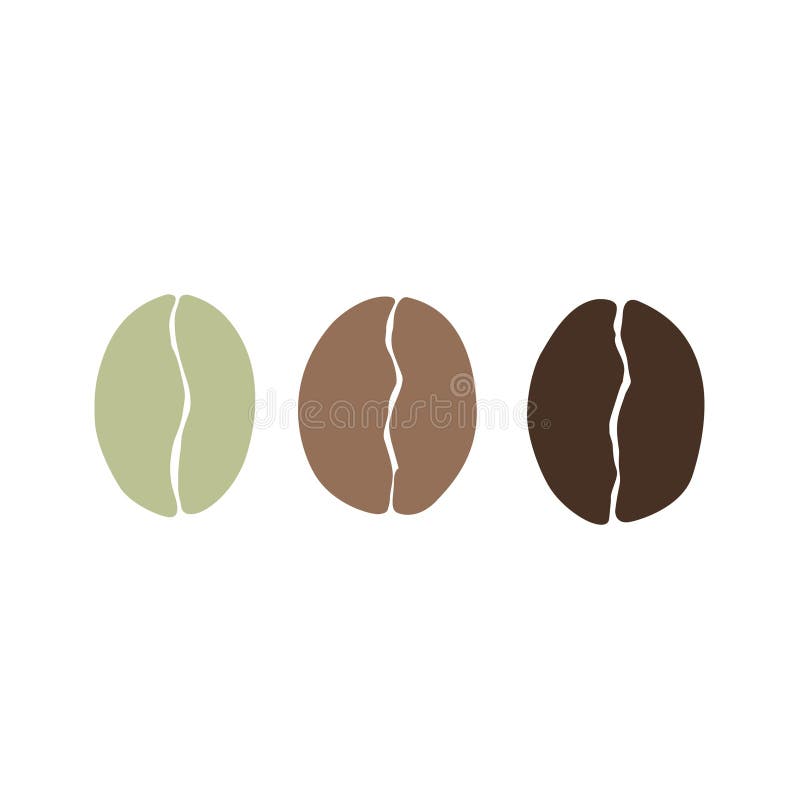Three Coffee Beans Sign Illustration for Decoration on Coffee, Caffeine ...