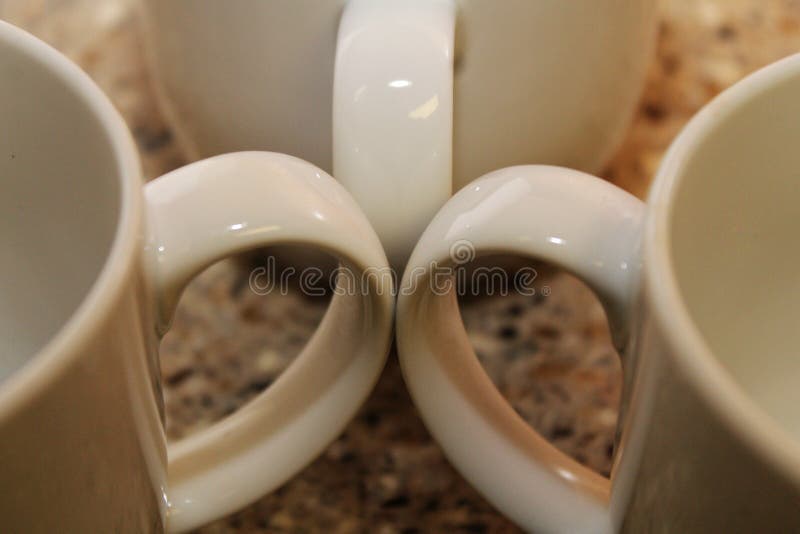 Three coffee cup handles stock image. Image of mugs - 115555125
