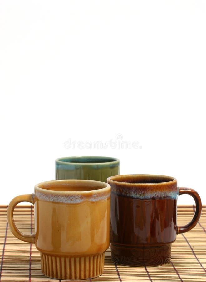 Three coffee cups stock photo. Image of design, cookware - 261068