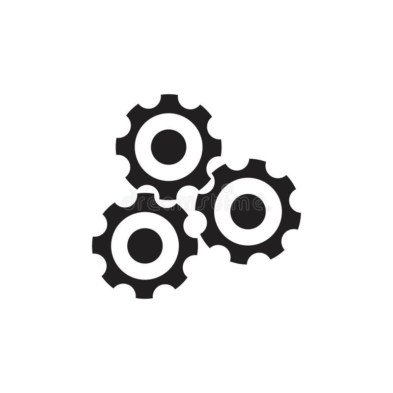Three Cog Machine System Symbol Decoration Vector Stock Vector ...