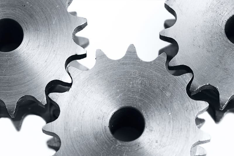 Three Cogs on White Background Stock Image - Image of invention ...