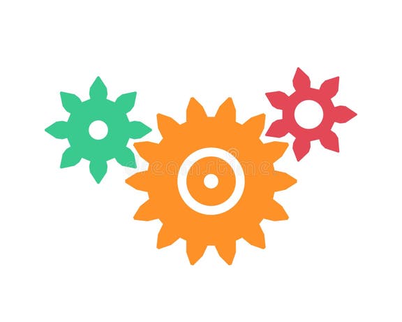 Three Cogwheels Isolated Mechanical Vector Stock Vector - Illustration ...